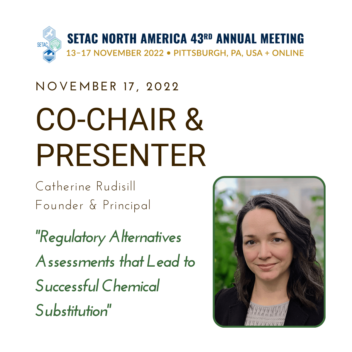 Cathy Rudisill Speaks at SETAC Pittsburgh